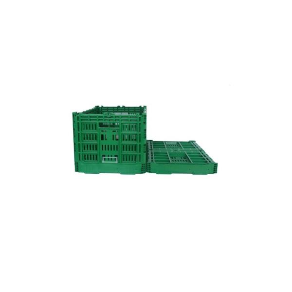 Quality Custom Large Green Collapsible Plastic Crate For Vegetable Fruit Virgin PP for sale