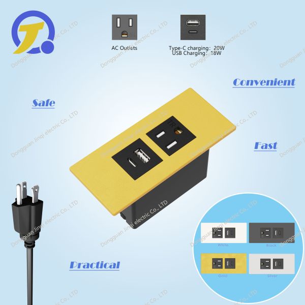 Quality Desktop Socket with Fast Charging and Real-time Energy Monitoring in Fire-resistant PC+ABS Material for sale
