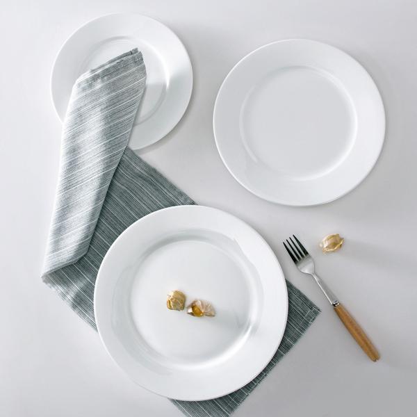 Quality Stocked White Ceramic Dinner Plates for Restaurant Hotel Dinnerware Collection for sale