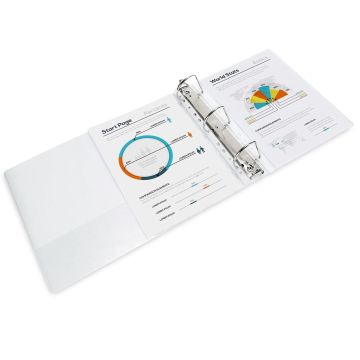 Quality Stylish White File Folder Ring Binder with Durable Hinge and ONE Touch Open for sale