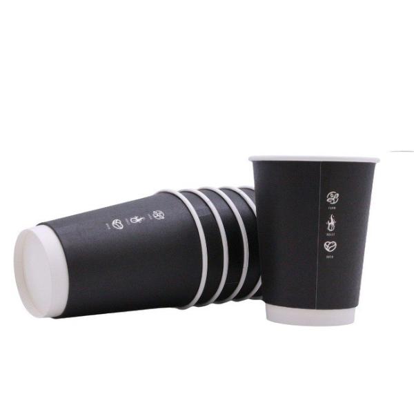 Quality Black Paper Coffee Cup Eco Friendly Compostable For Hot Chocolate Drinks for sale