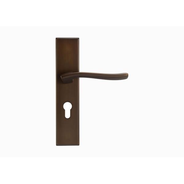 Quality Security Luxury Solid Brass Gold Interior Door Pull Handle Lock Set 133mm 63mm for sale