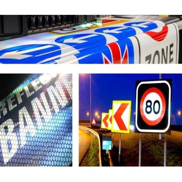 Quality High Visibility PVC Honeycomb Reflective Flex Banner Printable For Advertisement for sale