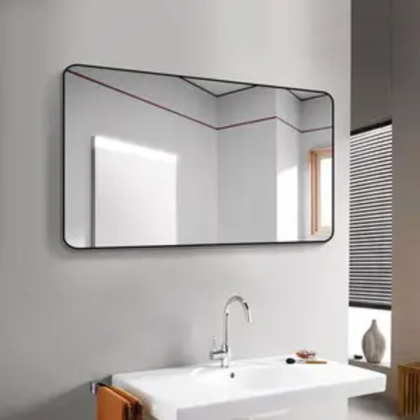Quality Minimalist Custom Bathroom Mirrors Framed Custom Cut Mirror Glass for sale