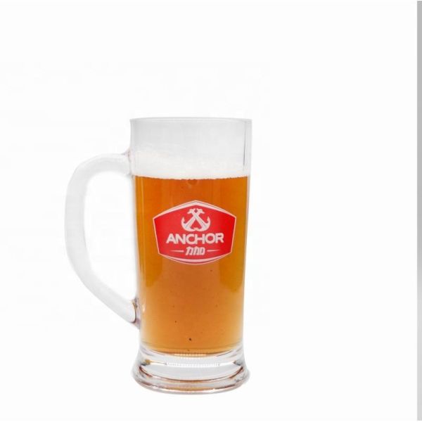 Quality Promotion Branded 21 Oz Beer Glass Stein With Color Decal for sale