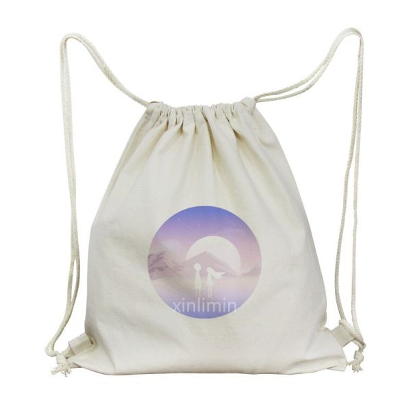 Quality Customized Logo Custom Organic Cotton Tote Bag Recycled Cotton Canvas Bag Drawstring Bag for sale