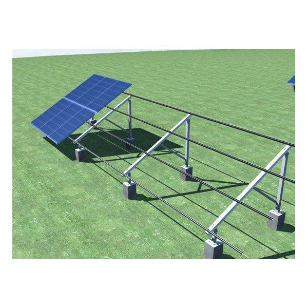Quality Concrete Base Solar Panel Ground Mounting Systems Double Pole Type for sale
