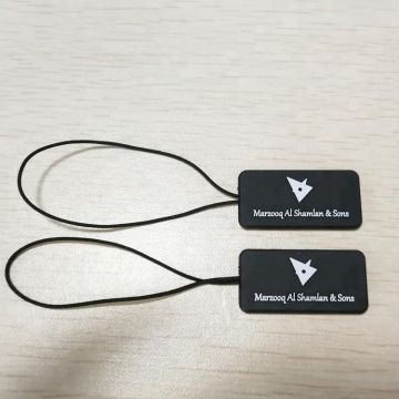 Quality Custom Plastic Hanging Tags Engraved Black Plastic Name Tags With Loop Lock for sale