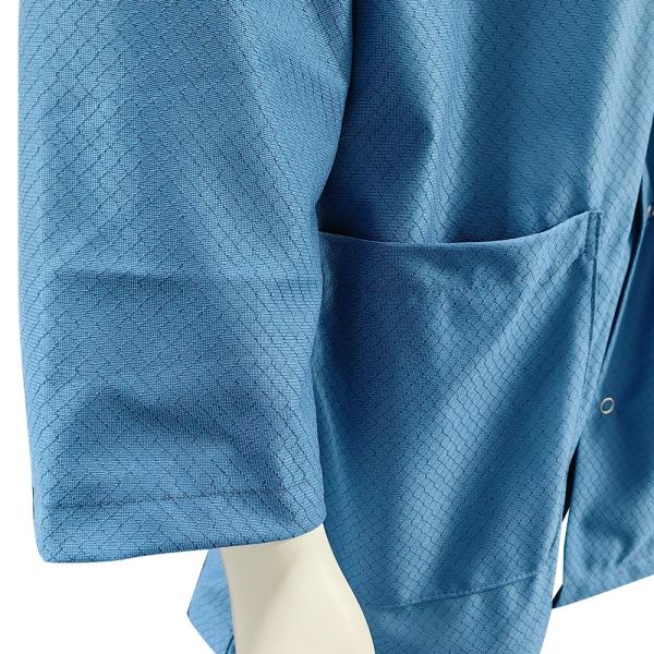 Quality Blue Washable Cleanroom ESD Smock Antistatic Clothes Garment with 96% Polyester for sale