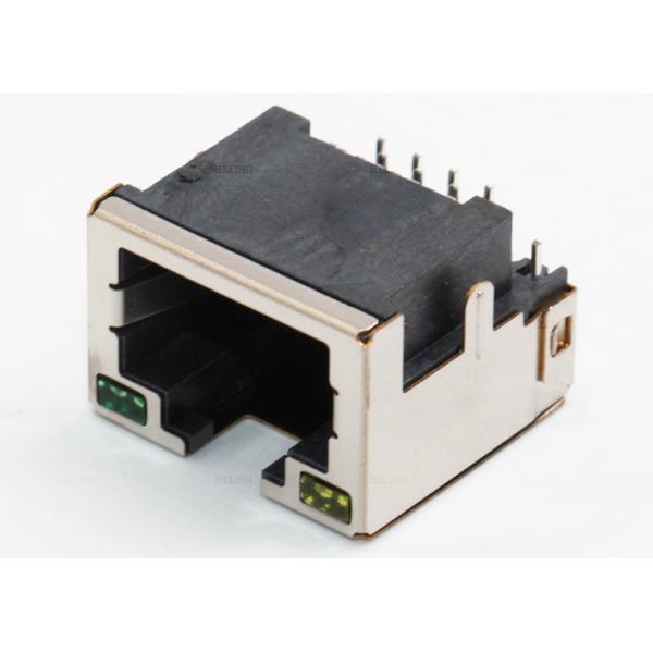 Quality Through Hole PCB Mount RJ45 Jack 8P8C One Port Side Entry Built - In LED for sale