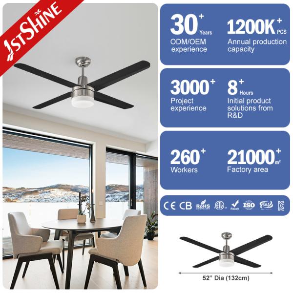 Quality SAA 52in 110V Modern LED Ceiling Fan With Metal Blades for sale