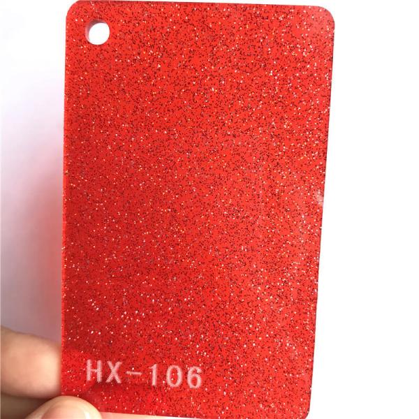 Quality Red Glitter Acrylic Sheets 3mm Custom Cutting Plastic Panels 48x96 Inches for sale