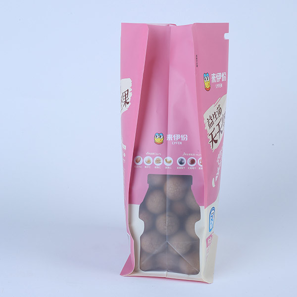 Quality Plastic 60mic Flat Bottom Zipper Pouch Flat Bottom Stand Up Pouch Clear Self for sale