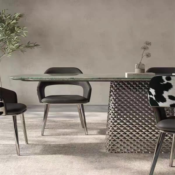 Quality Voguish Ceramic Marble Top Dining Table 10 Seat Width Elegant for sale