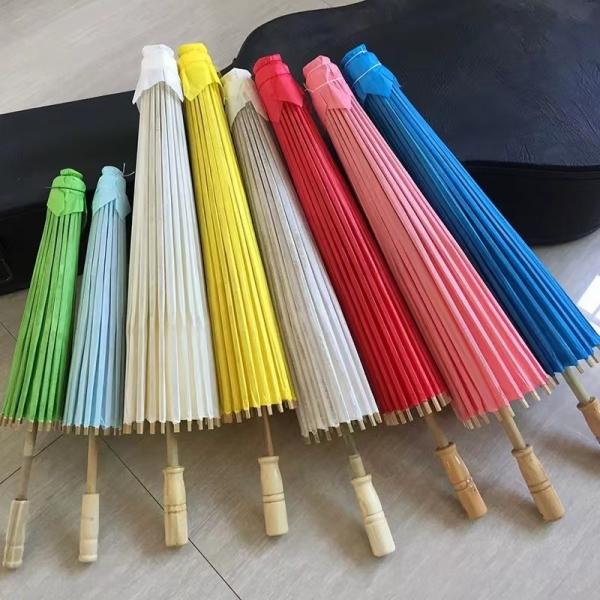 Quality Handmade Props White Japanese Paper Umbrella with Customized Designs Logo for sale