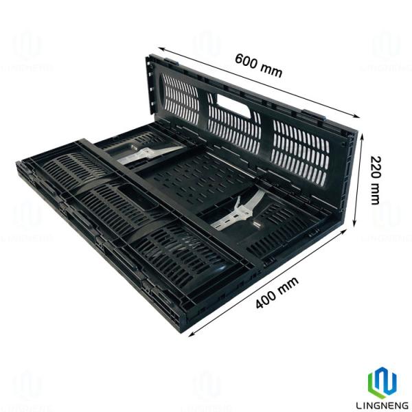 Quality 45L Collapsible Plastic Storage Boxes , Rectangle Foldable Storage Crate for sale