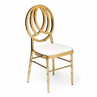Quality Apartment Golden Chiavari Chairs Gold Chiavari Chairs With White Cushion for sale