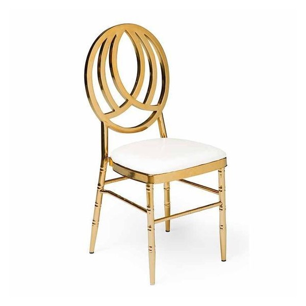 Quality Apartment Golden Chiavari Chairs Gold Chiavari Chairs With White Cushion for sale
