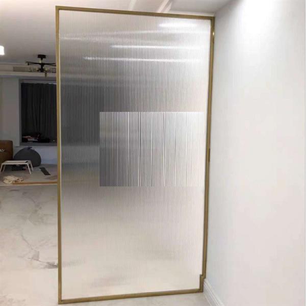 Quality OEM Framed Curved Tempered Patterned Glass Solid Structure for sale
