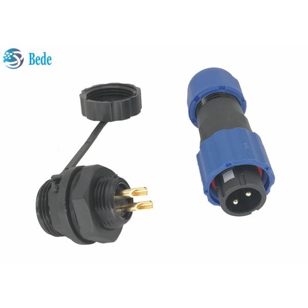Quality Ip68 Waterproof Power Cable Connector , 2 Pin M13 Panel Mounting Connector for sale