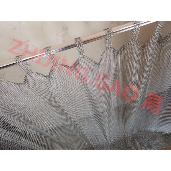 Quality Height 3m Width 8m Titanium Plating Silver Chain Mail Ring Mesh Closure Curtain for sale
