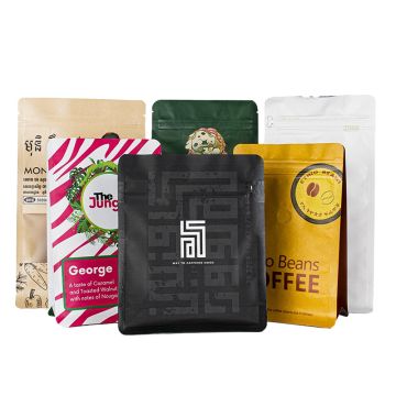 Quality Biodegradable Kraft Paper Food Zipper Packaging Stand Up Pouch Custom Resealable for sale