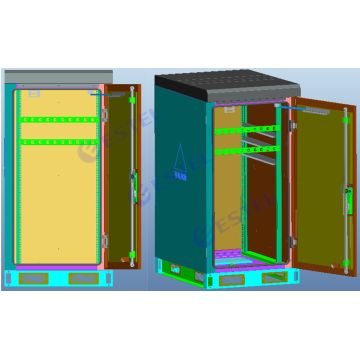 Quality 23U ESTEL Weatherproof Telecom Enclosure With Air Conditioner for sale