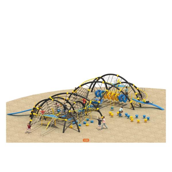 Quality Large Playground Climbing Net Frame 6 Strand Steel Rope Spider Web Kid Play Site for sale