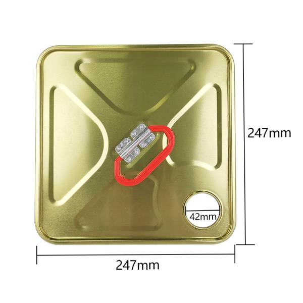 Quality 18L 20L Square Tin Accessories L237*W237 With Customized Handle / Cap for sale