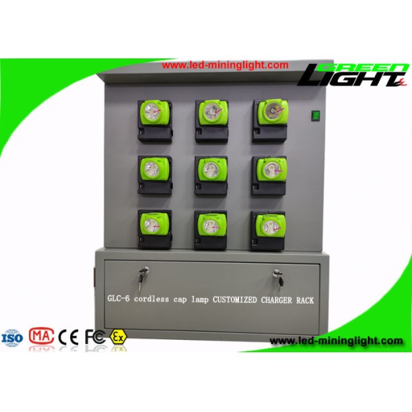 Quality GLC-6 Cordless Cap Lamp Mining Hard Hat Lights Charging Rack With 18 Units Double Side for sale