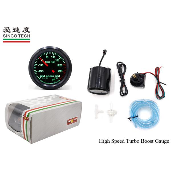 Quality 6341 52mm Digital Boost Gauge , Green Boost Gauge Boost Sensor Signal for sale
