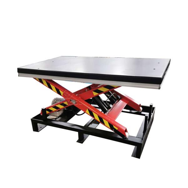 Quality Electric Mobile Hydraulic Lifting Table Trolley With Fork Pocket 1300x850mm for sale