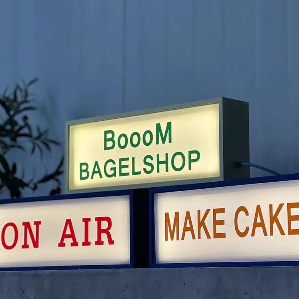 Quality Mobile charging store light box replaceable panel desktop logo signboard customization for sale