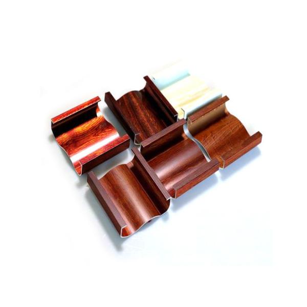 Quality Customized Wood Finish Aluminium Profiles Heat Transfer Extruded Aluminum Profile For Curtain Wall Glass Window And Door for sale