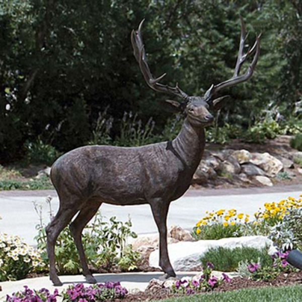 Quality Custom Life Size Animal Outdoor Garden Metal Bronze Deer Elk Statue Sculpture for Sale for sale
