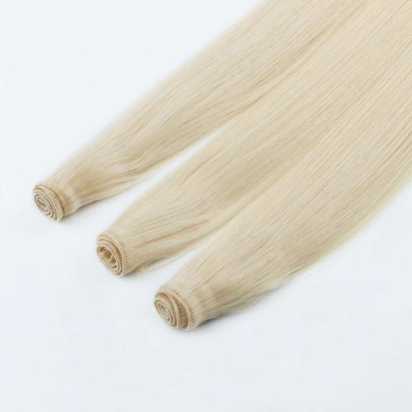 Quality Genius Weft Upgrade Handtied Weft Soft and Thin Dark Color Hair Extension No Shedding for sale