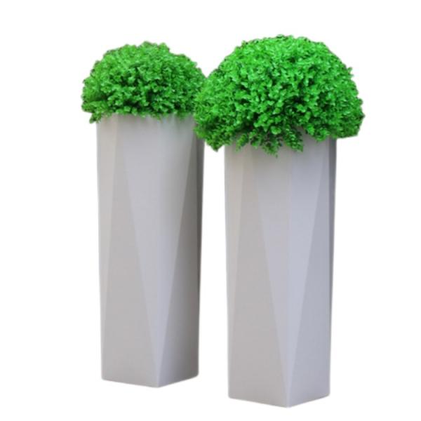 Quality Unbreakable Metal Flower Planter Floor Standing White Galvanized Planter for sale