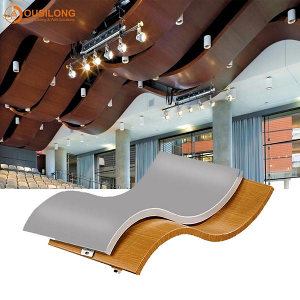 Quality Curved Aluminum Wall Panels / Architectural Metal Ceiling Tiles Suspended for sale