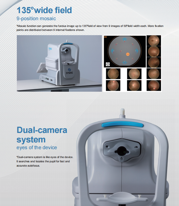 State-of-the-Art Non Mydriatic Fundus Camera with Dual Camera System for Eye Condition Assessment