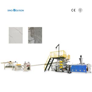 Quality PVC Marble Sheet Unmanned PLC Control Plastic Production Line Extruder Making for sale
