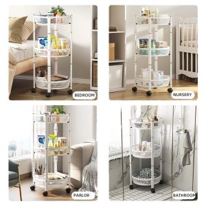 Quality 3 Layers Household Storage Racks Rotating Kitchen Shelf For Vegetables Fruits for sale