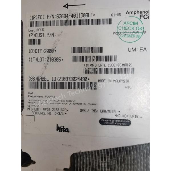 Quality 62684-4011D0ALF FFC/FPC Connector RF Interconnects for sale