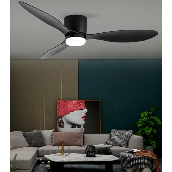 Quality Black 52 Inch Hugger Ceiling Fan ABS Three Blade Ceiling Fan for sale