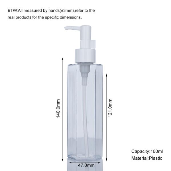 Quality 160ml Hexagonal Oil Cosmetic Bottle Clear Plastic Makeup Remover Bottle for sale