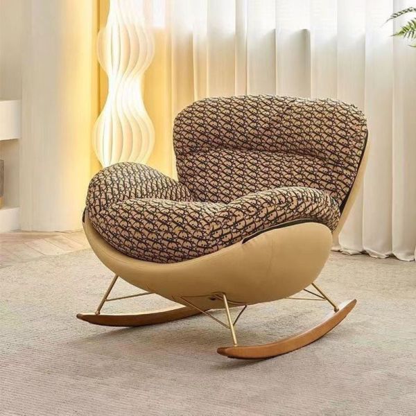 Quality Modern Design Fabric Living Room Lounge Rocking Chair Furniture Luxury Hotel Home Leisure Single Sofa Chairs for sale