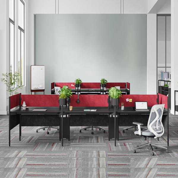 Quality Red Black 6-Person Office Workstation Desk BS-W101 for sale