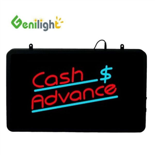 Quality Genilight 22*13inch Super Brightness LED Check Cashed Letter Neon Open Sign for for sale