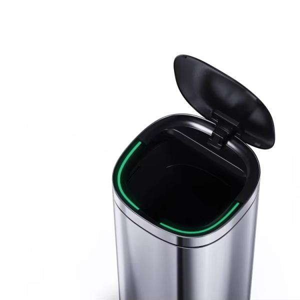 Quality Touchless Intelligent Smart Sensor Bin Trash Can Stainless Steel Sustainable Household for sale
