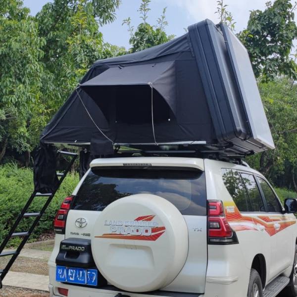 Quality 4 Season Foldable Rooftop Camping Tent Extended Type With Aluminum Shell for sale