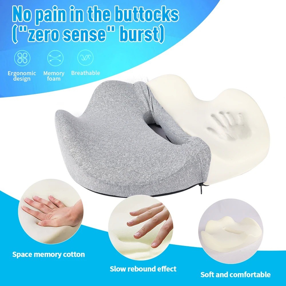 Quality Memory Foam Filling Coccyx Seat Cushion for Improved Blood Circulation and for sale